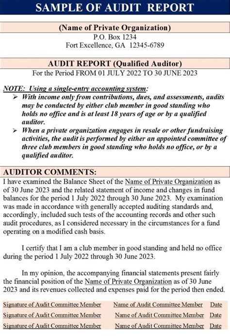 Free Audit Report Templates Excel Word Template