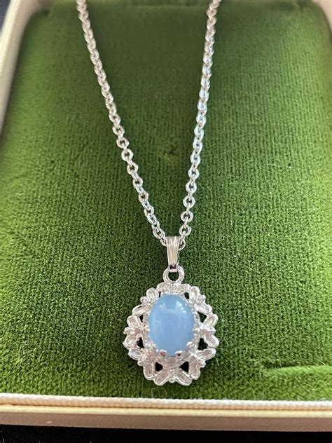 Vintage Blue Silver Tone Necklace