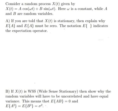 solved consider a random process x t given by