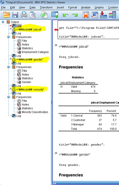 Spss Syntax For Naming Individual Analyses In Output File Outline
