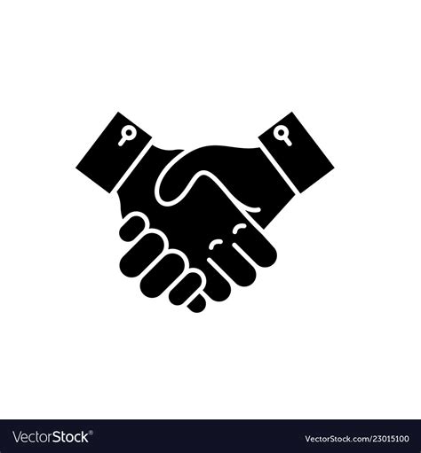 Collaboration Black Icon Sign On Isolated Vector Image