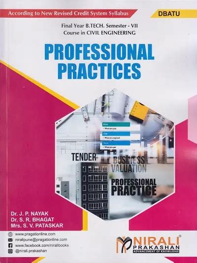 Nirali Prakashan Professional Practices Final Year B Tech Course In Civil Engineering