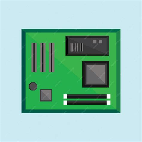 Premium Vector Computer Chip Motherboard Microcontroller Simplified In Geometric Flat Style Vector