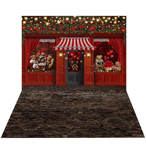 Avezano T Shop 2 Pcs Valentines Day Set Backdrop