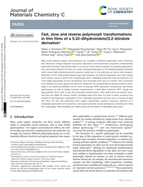 Pdf Fast Slow And Reverse Polymorph Transformations In Thin Films Of