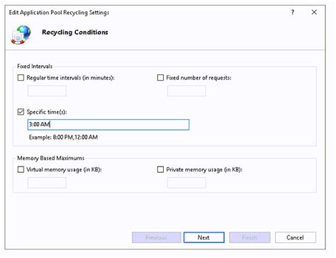 How Do I Switch Iis Application Pools From Default Recycle Times To