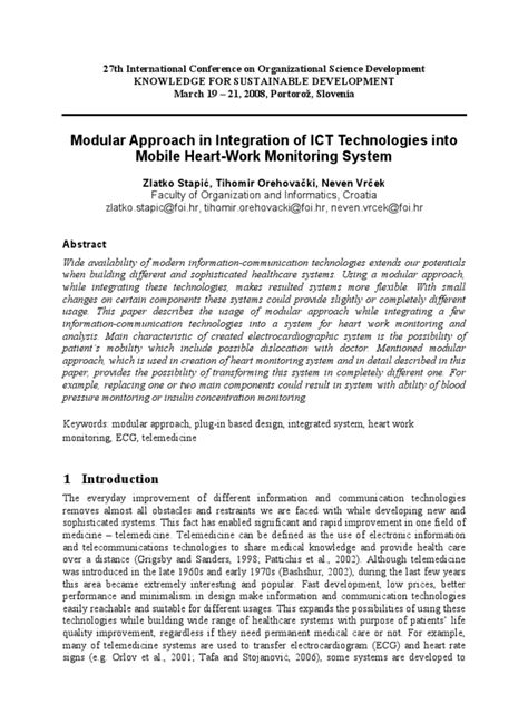 Pdf Modular Approach In Integration Of Ict Technologies Into Mobile