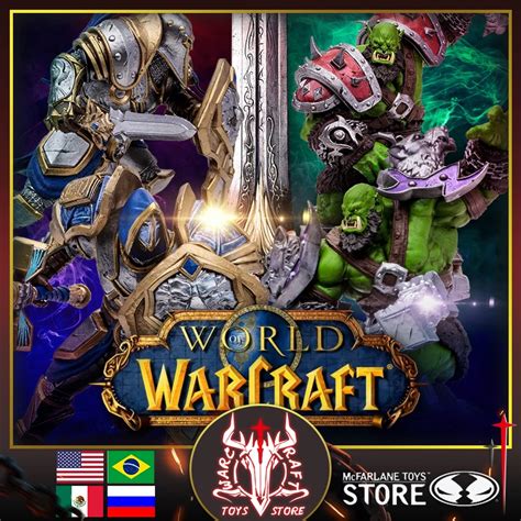 맥팔레인 블리자드 월드 오브 워크래프트 게임 오크 네크로맨서 인간 전사 엘프 드루이드 하이랜더와 조상 드래곤 피규어 6 인치