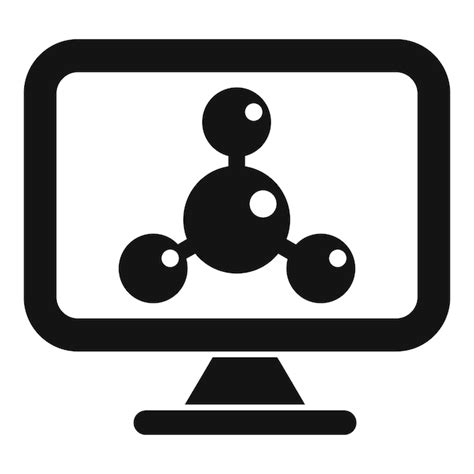 Premium Vector Computer Monitor Displaying Molecular Structure Icon