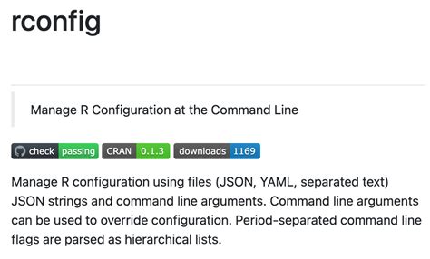 Rconfig Manage R Configuration At The Command Line Rconfig