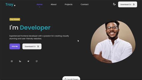 Animated Portfolio Website Design With Html Css And Javascript 💯 Youtube