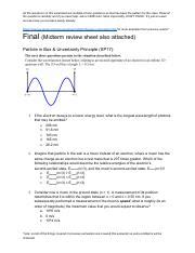 Phys 214 Final Exam Review Sheet Pdf All The Questions On This Worksheet Are Multiple Choice