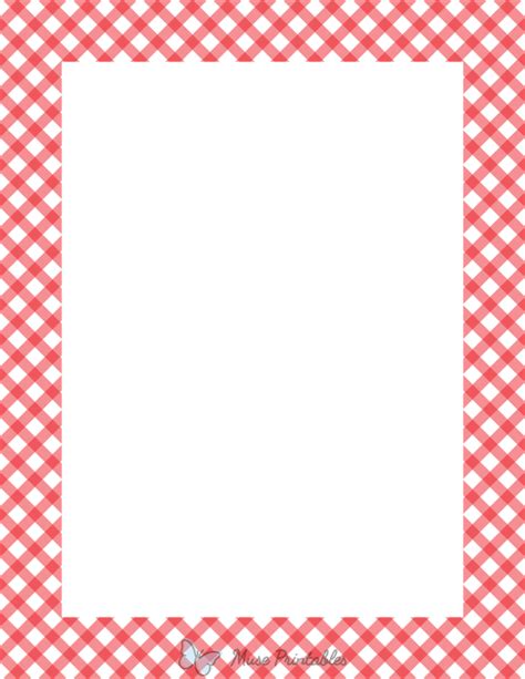 Printable Red And White Diagonal Gingham Page Border Printable Red And White Diagonal Gingham Page Border