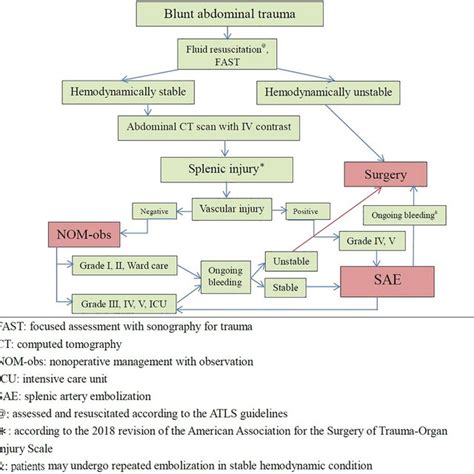 Algorithm For Management Of Patients With Blunt Splenic Injury