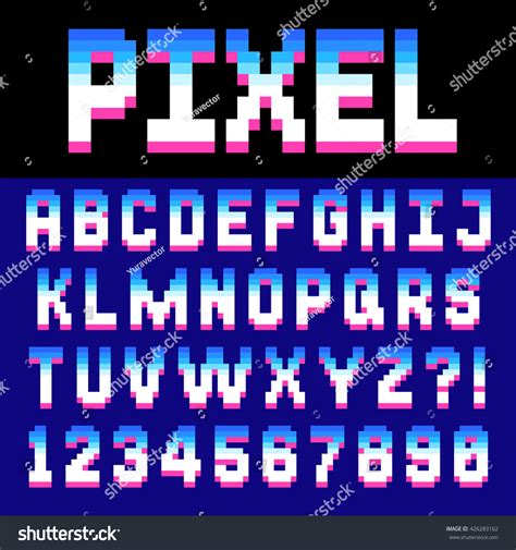 Pixel Retro Font Video Computer Game Stock Vector Royalty Free