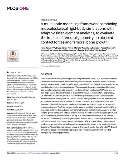 Pdf A Multi Scale Modelling Framework Combining Musculoskeletal Rigid