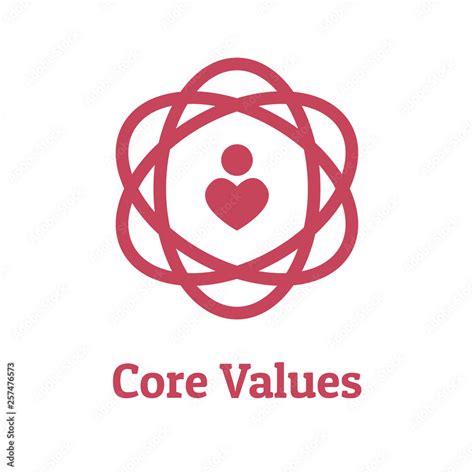 Core Values Outline Line Icon Conveying Integrity Purpose Stock Vector Adobe Stock