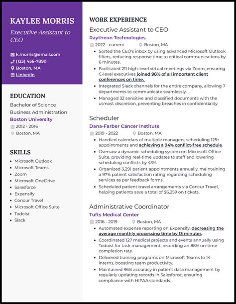 5 Executive Assistant To Ceo Resume Examples For 2026