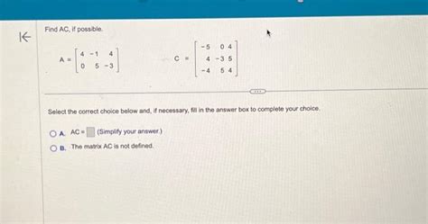 Solved Find AC If Possible A C Chegg Com