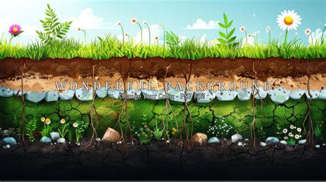 Premium Psd Crosssection Of A Lush Meadow Revealing Root Systems