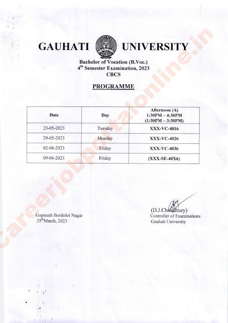 Gauhati University Exam Routine 2023 Gauhati University Tdc 2nd 4th And 6th Semester B A B Com B Sc