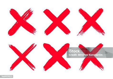 브러시 스트로크로 그린 더러운 그런 지 크로스 X 벡터 그림 아이콘 세트 알파벳 X에 대한 스톡 벡터 아트 및 기타 이미지 알파벳 X 빨강 횡단 Istock