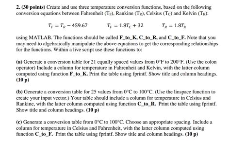 Solved 2 30 Points Create And Use Three Temperature