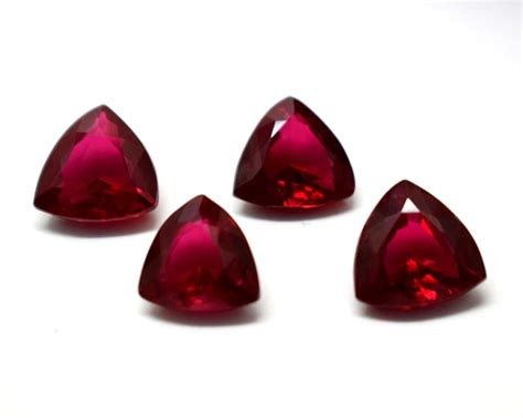45 Ct Natural Burmese Ruby Lot Trillion Cut Loose Gemstones Etsy