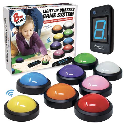 Teachers Choice 8 Player Wireless Light Up Game Buzzer System