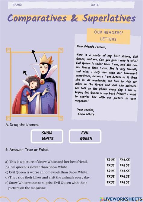 Comparative Vs Superlative Interactive Worksheet English Language Activities English Language