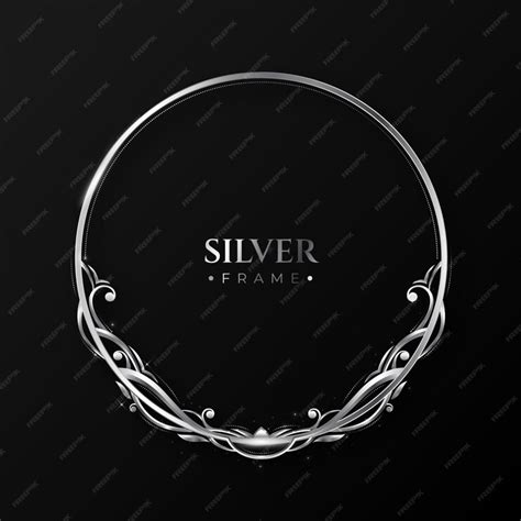 현실적인 실버 프레임 템플릿 무료 벡터