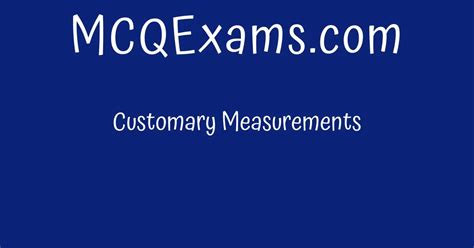 Customary Measurements Solution