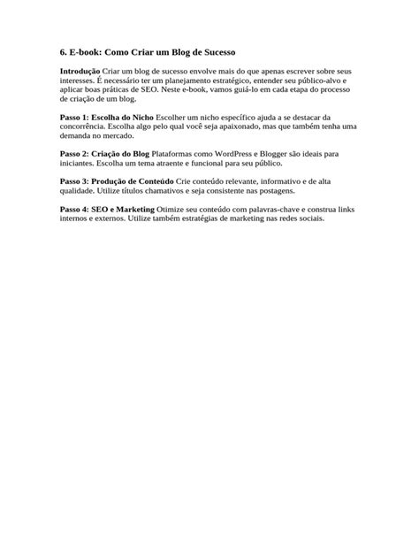 E Book Como Criar Um Blog De Sucesso Pdf