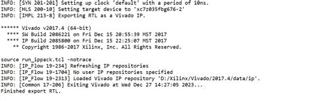 hls 2017 4 导出 rtl 报错：error [impl 213 28] failed to generate ip vivado