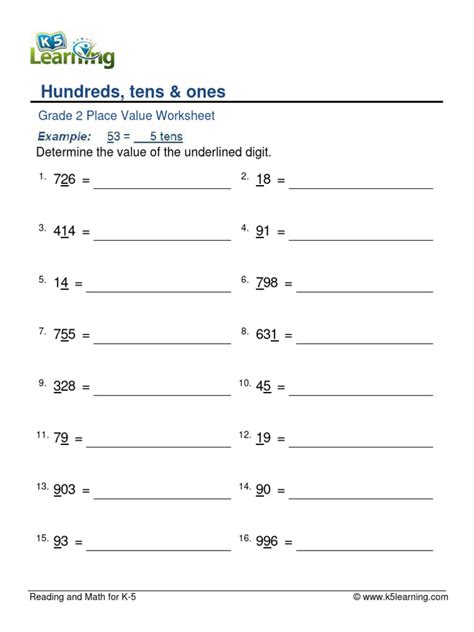 grade 2 place value digit c pdf