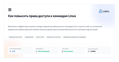 Как повысить права доступа к командам Linux Labex