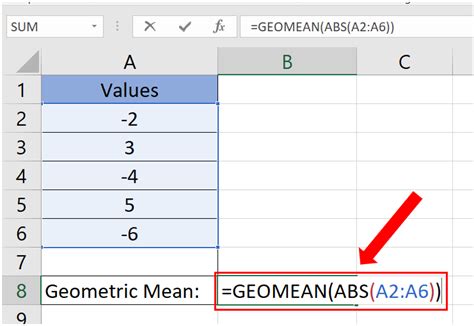 How To Calculate Geometric Mean In Excel With Negative Numbers