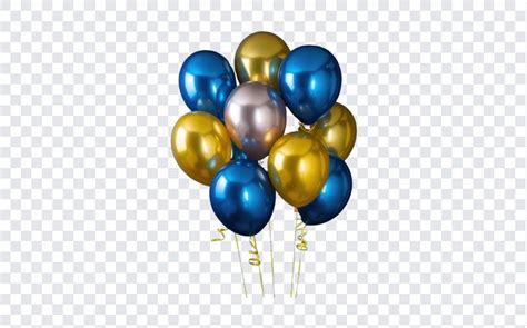 Globos Dorados Y Azules Png