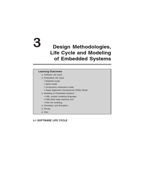 Embedded Systems Chapter 3 Design Methodologies Life Cycle And Modeling Of Embedded Sy