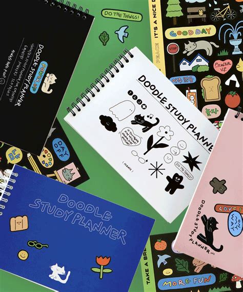 🌈두들 스터디플래너 리무버블 스티커팩 세트 6개월 위클리 스케줄러 다이어리 에이블리