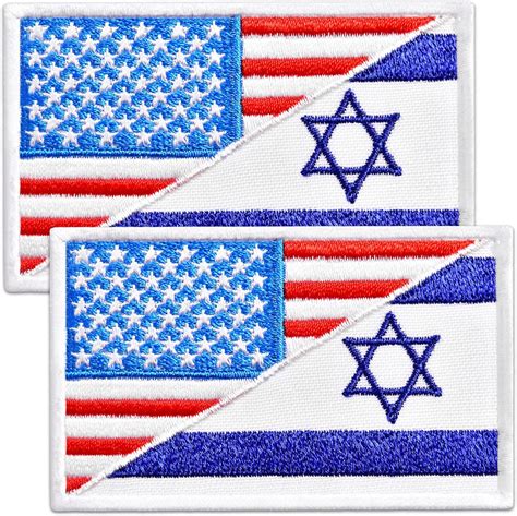Bluyellow 2pcs Israeli Flag American Flag Patch Set