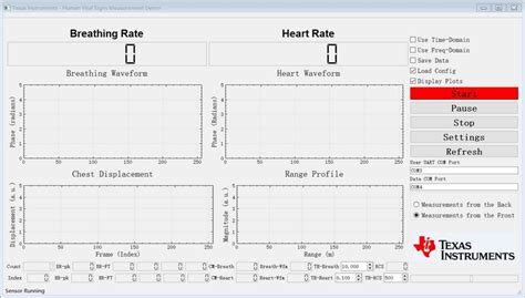 AWR BOOST Vital Sign Demo Did Not Show Any Signal Or Data Sensors Forum Sensors TI E E
