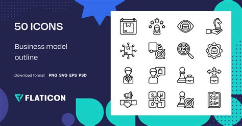 Business Model Outline Icon Pack 50 Svg Icons