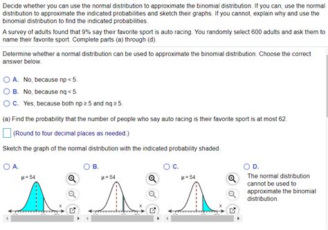 solved decide whether you can use the normal distribution to