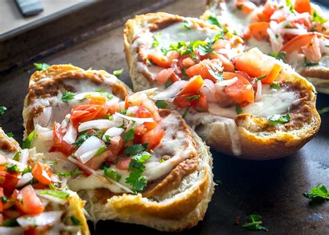 Molletes Mexican Bean And Cheese Sandwiches Mexican Please