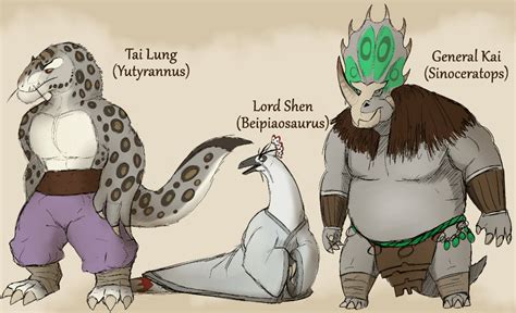 Tai Lung Lord Shen Et Le Général Kai De Kung Fu Panda En Dinosaures