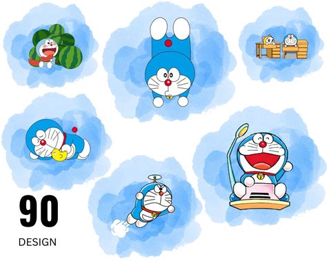 Doraemon Water Color Clipart Cut File Cricut Cutting File Etsy