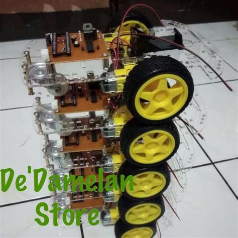 Jual Robot Line Follower Tracer 5 Adc Line Sensor Atmega16 Shopee Indonesia