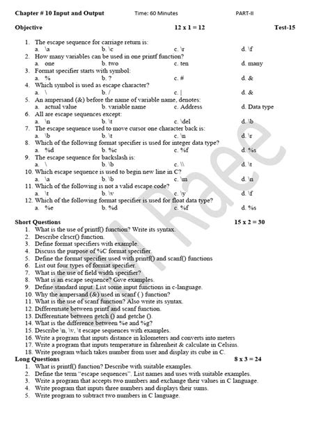 Chapter 10 Half Pdf C Programming Language Integer Computer Science