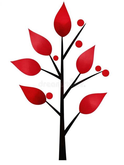Abstract Red Leaf Tree Design Stock Illustration Illustration Of High